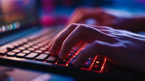 Free Glowing Keyboard Typing Image Download At Stockcake