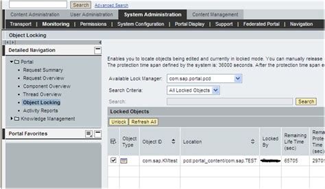 sap netweaver blog unlocking a locked object in sap ep