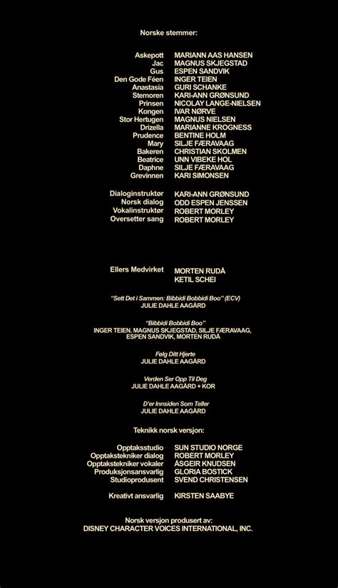 Image Cinderella 2 Norwegian Creditspng Anime Voice Over Wiki
