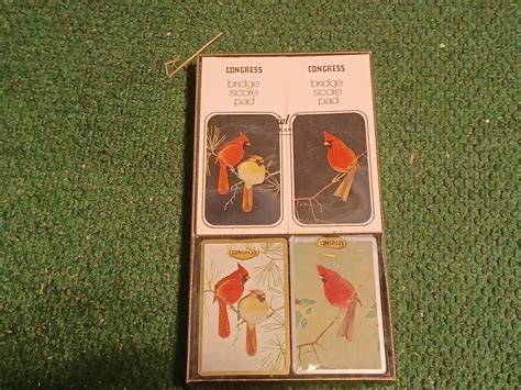 Vintage 50s 60s Congress Nip Cardinal Bridge Set Double Deck Playing