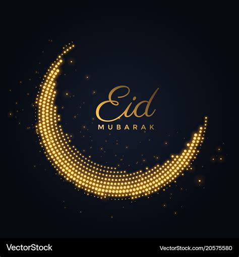 Creative Shiny Eid Mubarak Moon Design Royalty Free Vector