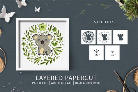 Koala 3d Paper Art Shadow Box Koala Layered Papercut