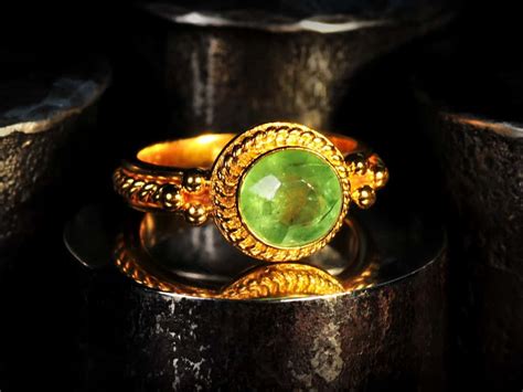 Mint Green Tsavorite And Gold Ring Gold Handmade Jewelry Ancient Roads Jewelry
