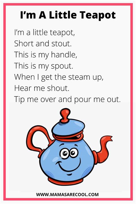 I Am A Little Teapot Lyrics And Actions Actionsi