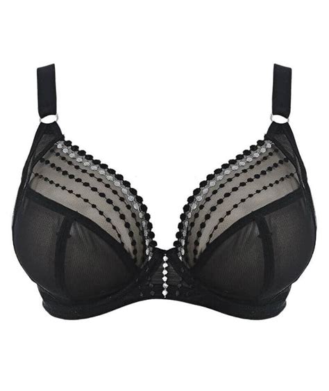 Elomi Matilda Underwired Plunge Bra Black Curvy