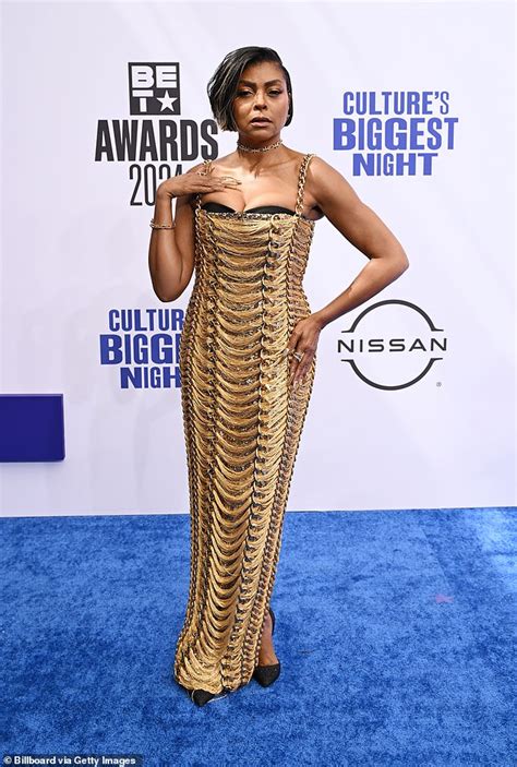 Bet Awards 2024 Taraji P Henson Shines Bright In Gold Chained Dress