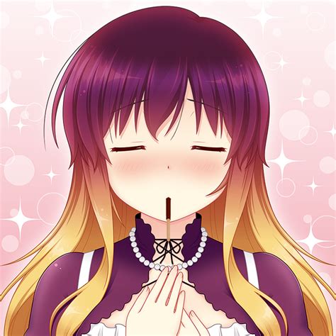Safebooru 1girl Blonde Hair Blush Bust Closed Eyes Cpu Hexivision Face Gradient Hair Hijiri