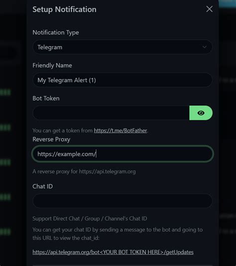 Send Notification Using Telegram Bot Api Via A Reverse Proxy · Issue
