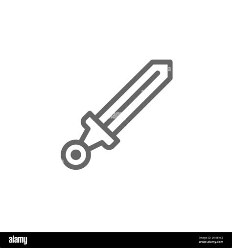 Sword Line Icon Graphic Resource Template Vector Illustration Stock