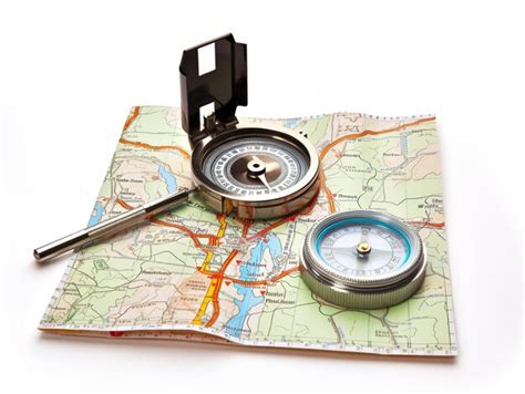 Premium Ai Image Compass And Map Navigation Exploration Isolated On