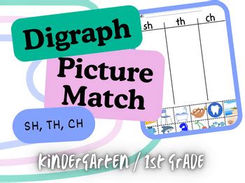 Digraph Picture Match Th Sh Ch By Pawsome Primary Resources TPT
