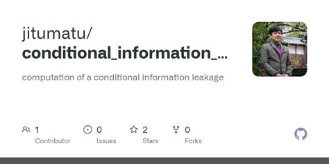 Github Jitumatuconditionalinformationleakage Computation Of A