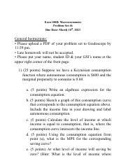 ProblemSet Spring Pdf Econ B Macroeconomics Problem Set Due Date March Th