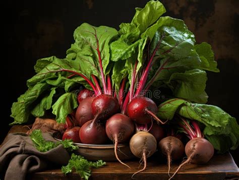 Vivid Contrasts Beetroot With Vibrant Green And Purple Hues Generative Ai Stock Illustration