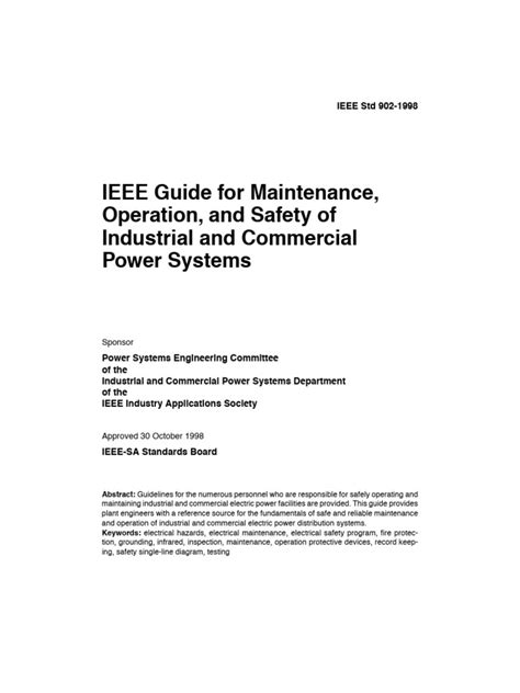 Yellow Book™ Ieee Std 902™ 1998 Guide For Maintenance Operation