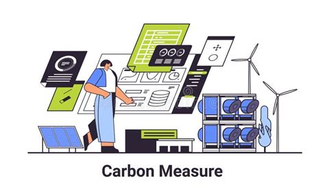 Carbon Measure Concept Businesswoman Analyzing Statistic Data