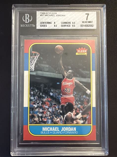 Michael Jordan 1986 87 Fleer Basketball Rc Rookie Bgs 7 Ebay