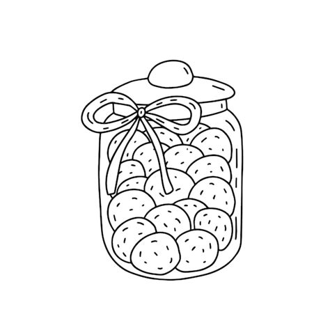 Premium Vector Vector Hand Drawn Glass Jar Full Of Cookies Isolated