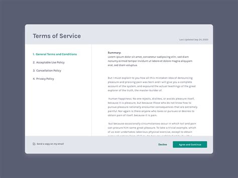 Dribbble Daily UI 89 Terms Of Service Png By Jatin Gupta