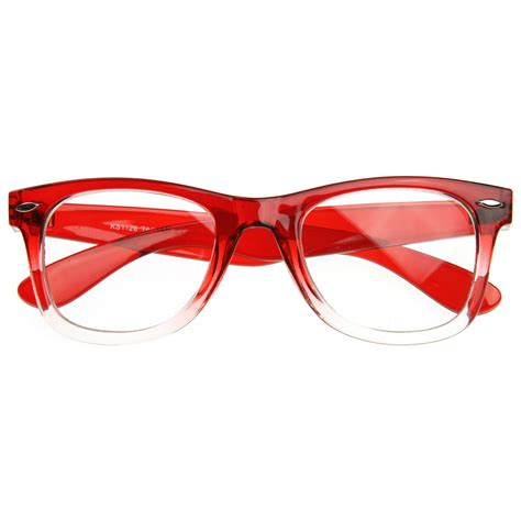 Two Tone Retro Color Fade Clear Lens Horned Rim Glasses 8536 Zerouv