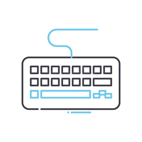 Computer Keyboard Line Icon Outline Symbol Vector Illustration