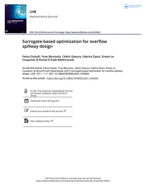 (PDF) Surrogate-based optimization for overflow spillway design