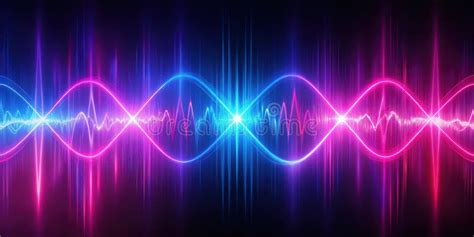 Abstract Vibrant Waveform Pattern With Glowing Neon Lines And Dynamic