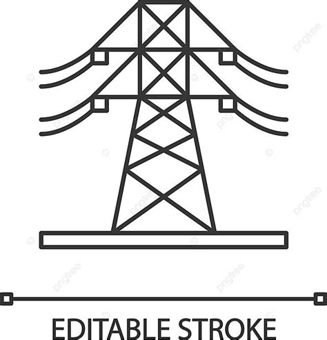 High Voltage Electric Line Linear Icon Industry Energy Icon Vector