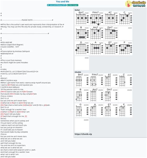 Chord You And Me Tab Song Lyric Sheet Guitar Ukulele Chords Vip