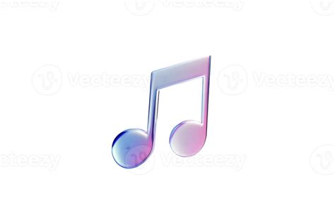 Eighth Note Music Symbol 3d Render Shiny Gradient Purple Blue Pink Icon
