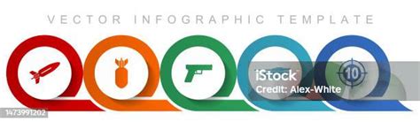 전쟁 아이콘 세트 미사일 폭탄 총 탱크 및 자인 및 모바일 응용 프로그램 Eps 10의 평면 디자인 인포그래픽 벡터 템플릿과 같은 기타 아이콘 0명에 대한 스톡 벡터 아트