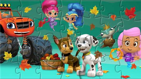 Пламъчко и машините Пес патрул Искрица и Сияйница🌻Онлайн пъзел игра за деца Youtube