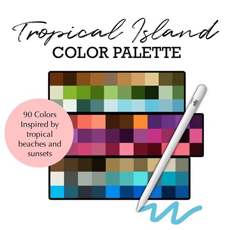 Tropical Island Procreate Color Palette Etsy