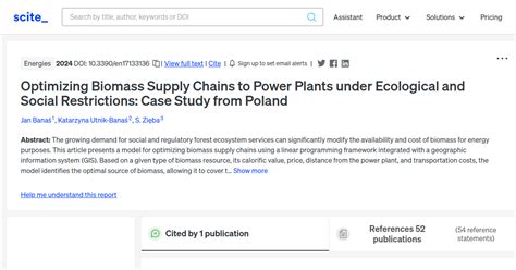 Optimizing Biomass Supply Chains To Power Plants Under Ecological And Social Restrictions Case