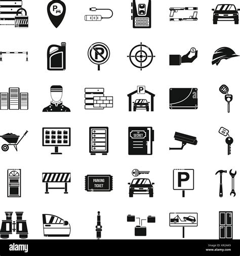 Password Icons Set Simple Style Stock Vector Image And Art Alamy