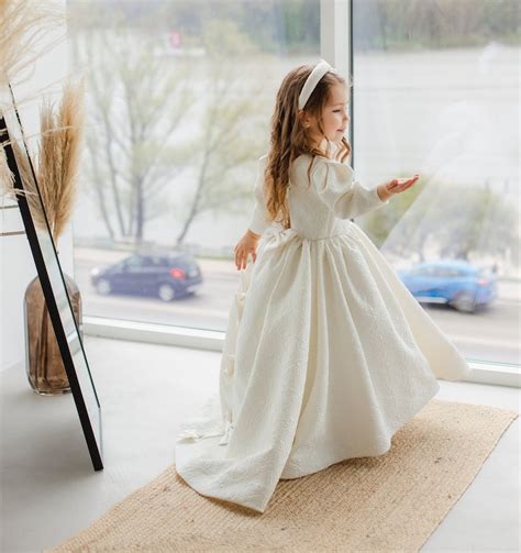 Flower Girl And Prom Ball Gown Ivory Cream Maxi Dress With Etsy