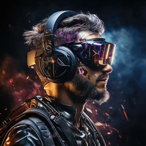 Premium AI Image A Person Wearing Augmented Reality Glasses And