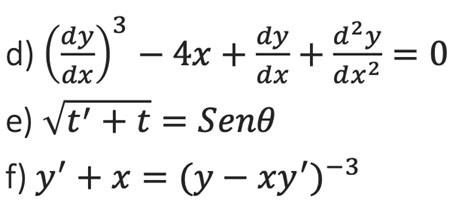 Solved Classify The Following Differential Equations Using