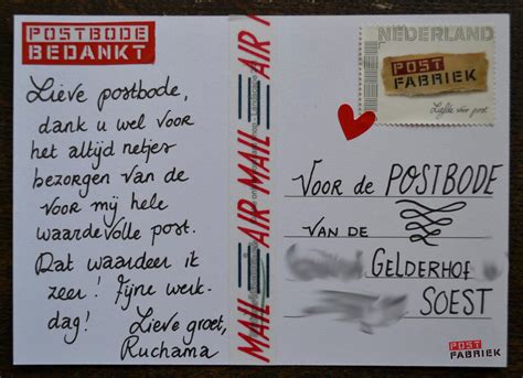 Postbode Bedankt Deel Ii Een Kaartje Voor De Postbode Postfabriek