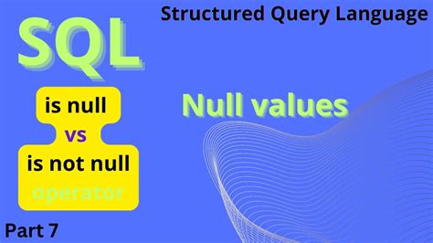 Sql Null Values Tutorial In Hindiarvindprogramming Youtube
