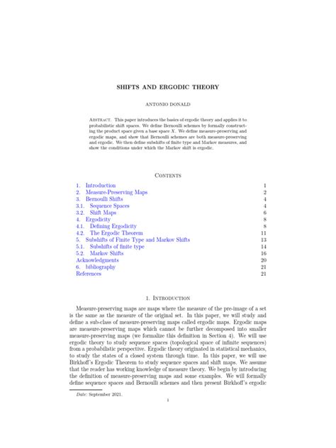 Donald Symbolic Dynamics Pdf Measure Mathematics Markov Chain
