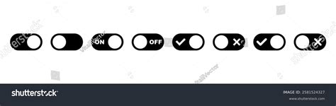 On Off Toggle Switch Button Icons Stock Vector Royalty Free 2581524327 Shutterstock