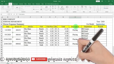 ការប្រើប្រាស់រូបមន្ត Pivot Table ក្នុងការសង្ខេបរបាយការណ៍ងាយៗ ក្នុង