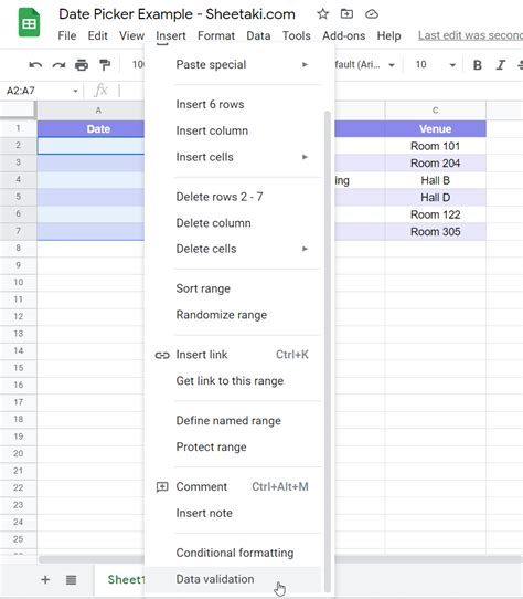 How To Add Date Picker In Google Sheets Sheetaki