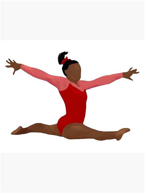 Simone Biles Red Leotard Gymnastics Art Premium Matte Vertical Poster Sold By Bugs Life SKU