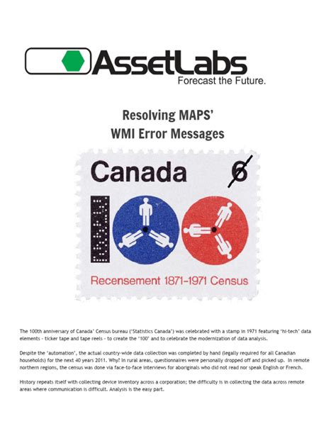 Assetlabs Resolving Microsoft Map Wmi Error Messages Pdf Computer