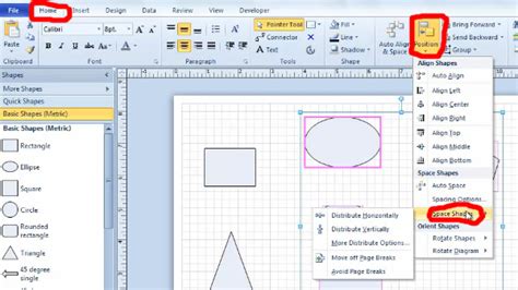 Free Online Tutorial Shape Alignment And Spacing In Visio Part