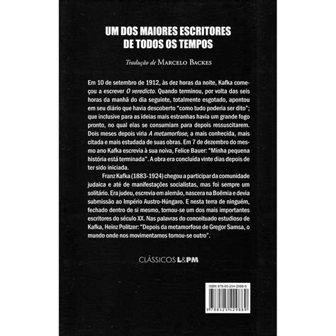 A Metamorfose Seguido De O Veredicto Megalivros
