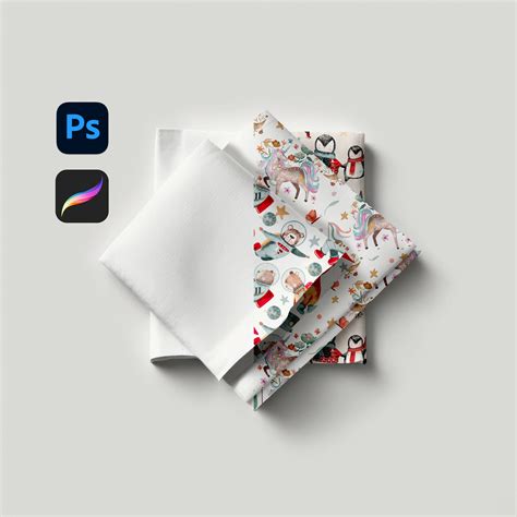 Folded Fabric Mockup Textile Mockup Seamless Pattern Mockup Pattern Template Procreate Mockup