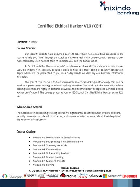 Certified Eithical Hacker Ceh V10 Pdf Business Computers